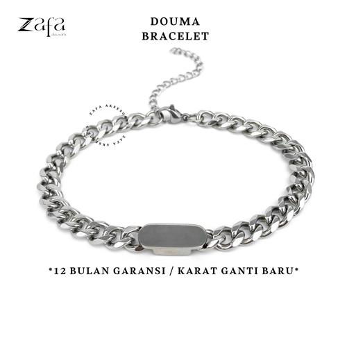 Promo Zafa Gelang Custom Nama Stainless Steel Pria Wanita Anti Karat - Douma - Polos, 16+5cm ...