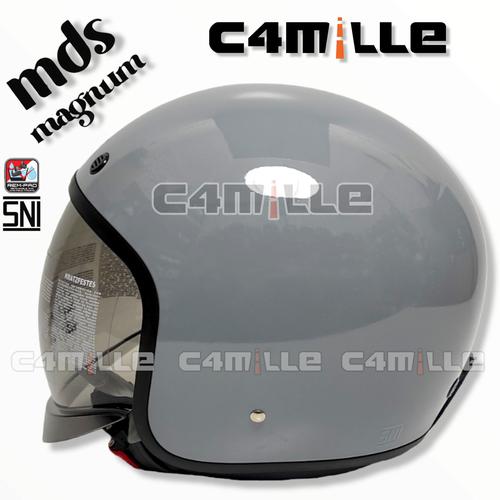 Jual HELM MDS RETRO SOLID GREY HALF FACE KACA SMOKE - M - Jakarta Utara ...