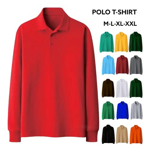 Promo Polo Shirt Lengan Panjang | Kaos Polos Kerah | Kaos Seragaman ...