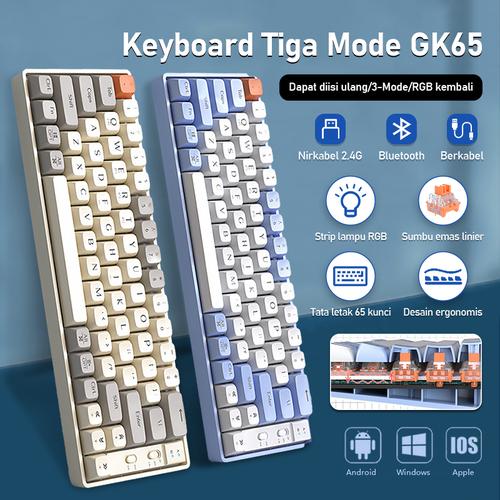 Jual Gaming Keyboard GK65 Hotswap 3 Mode Wireless Mechanical keyboard ...