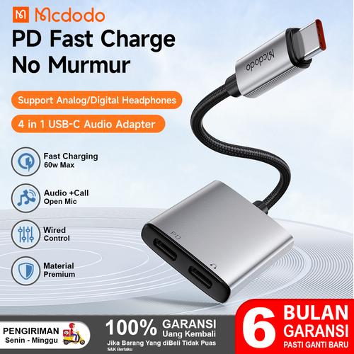 Promo MCDODO Splitter Type C To Jack Audio 2in1 For iPhone 15 Pro Max ...