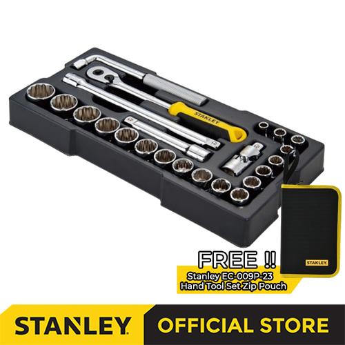 Promo Stanley Socket Set SQ 1/2" 12pts Metric Set 23pcs STMT74726-8C ...
