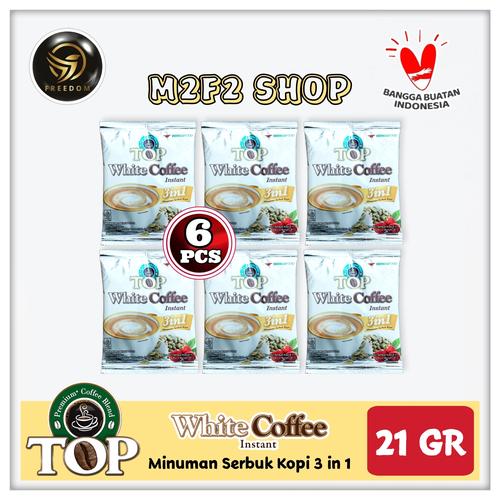 Jual Kopi TOP White Coffee Instant 3in1 Sachet - 21 gr (Harga 6 Pcs ...
