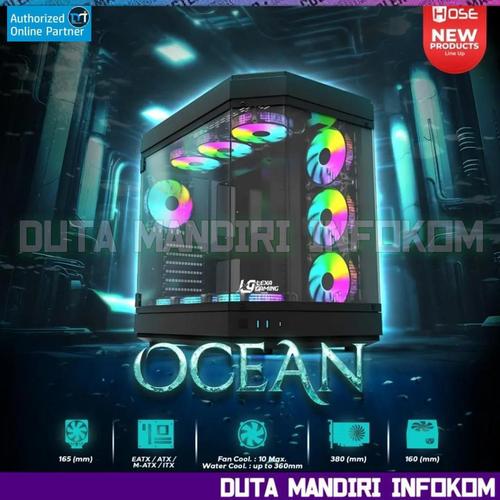 Promo Hose Lexa Gaming OCEAN - Tempered Glass Mid Tower E-ATX Gaming ...