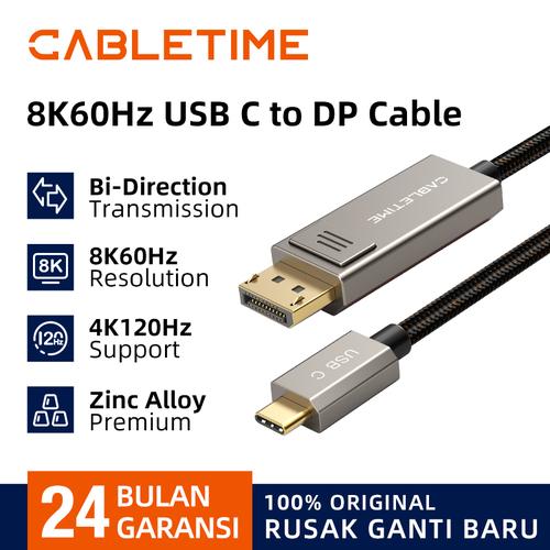 Promo CABLETIME Kabel USB C to DisplayPort DP 4K 8K Cable Converter ...