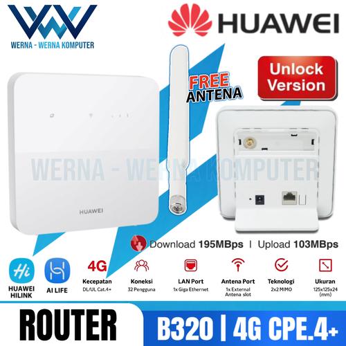 Jual HUAWEI B320 MODEM ROUTER 4G LTE 300Mbps UNLOCK ALL OPERATOR ORIGINAL - ORBIT H2 B320 ...