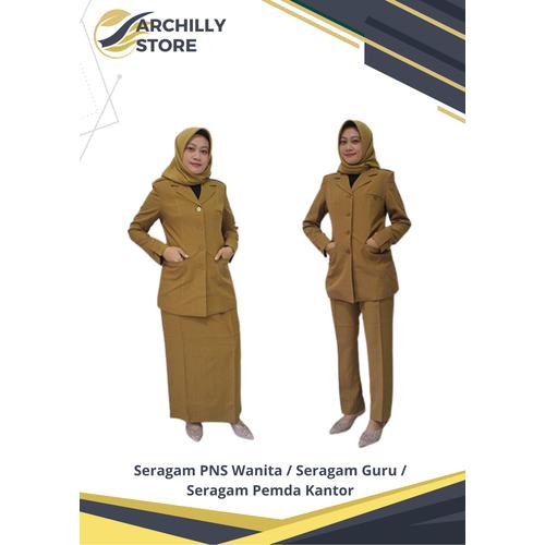 Jual Seragam PNS Wanita / Seragam Guru / Seragam Pemda Kantor Bahan ...