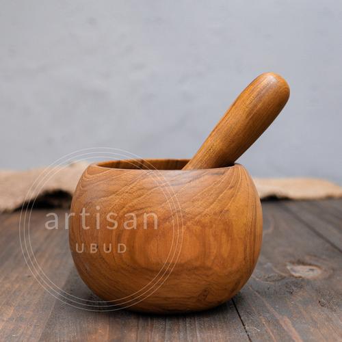 Jual Ganendra - Penumbuk Kayu Jati Food Grade | Props Foto - M - 9x9cm ...