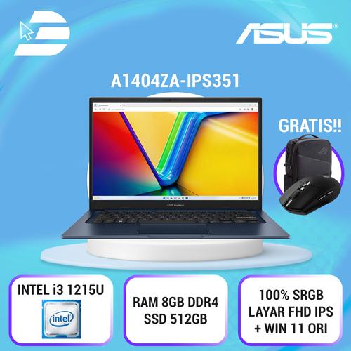 Jual Asus Vivobook 14 A1404ZA Blue /Core i3-1215U/8GB/512GB SSD/14″ FHD ...