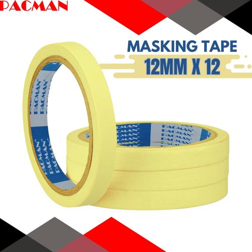 Jual 12MM X 12 Masking tape Lakban kertas Merk Pacman Original 100% ...