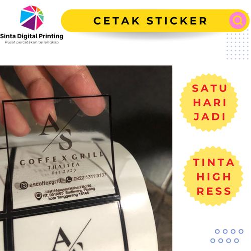 Jual Cetak Sticker Transparan Meteran Logo Label Custom Desain Ukuran - Kab. Tangerang - Sinta ...