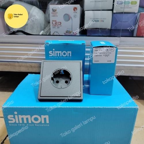 Jual STOP KONTAK SIMON i7 GRAY/STOP KONTAK SCHUKO SIMON i7 GRAY - frame ...