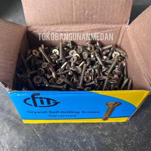 Jual SEKRUP SDS ROOFING PER KOTAK / SELF DRILLING SCREW 6X1 INCH HITAM ...