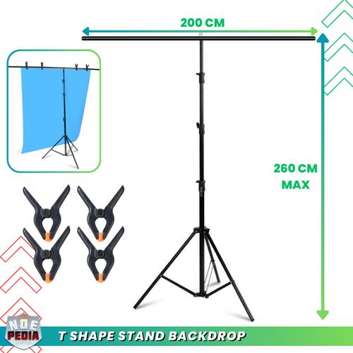 Jual T Shape Stand Backdrop Background 4 Clamp - 200 x 200cm - Jakarta ...