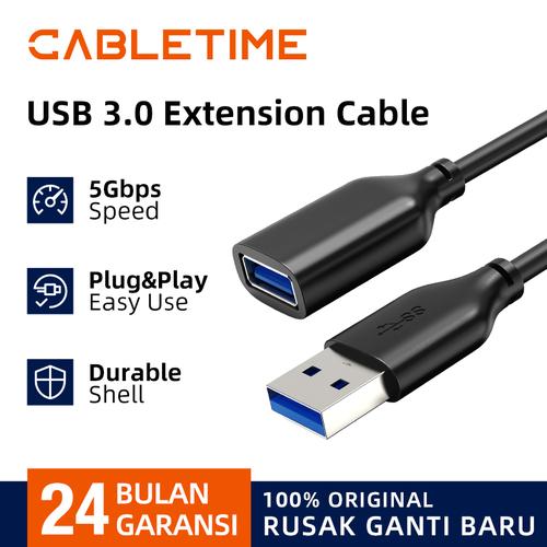 Promo CABLETIME Kabel Data USB Extension Perpanjangan 3.0 High Speed ...