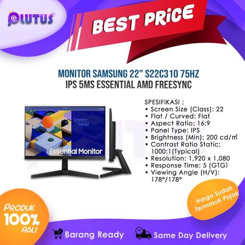 Jual Monitor Samsung 22" S22C310 75Hz IPS 5Ms S31C Essential AMD ...