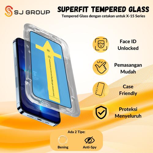 Promo Tempered Glass SuperFit Ip 15 Plus Pro ProMax Series Bening ...