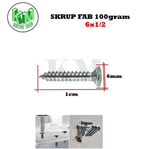 Jual Sekrup Skrup FAB / Sekrup Gypsum Harden screw (100 gram) - FAB 6x1 ...