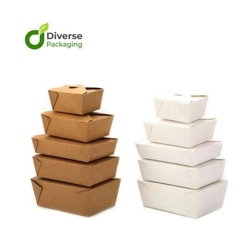 Jual Paper Food Box / Brown & White Kraft Series / 26oz 45oz 55oz 66oz ...