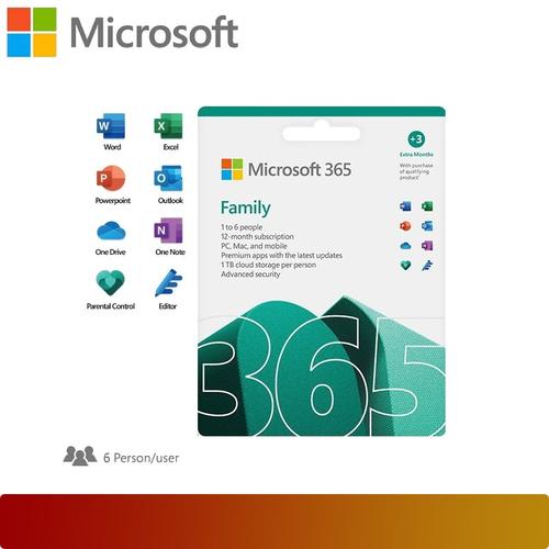 Promo MICROSOFT OFFICE 365 FAMILY POSA CARD 1 FOR 6 USER -ORIGINAL ...
