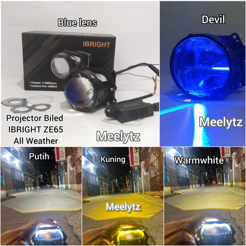 Jual Biled Projector IBRIGHT ZE65 All Weather 2.5INC 3 Warna Blue Lens ...