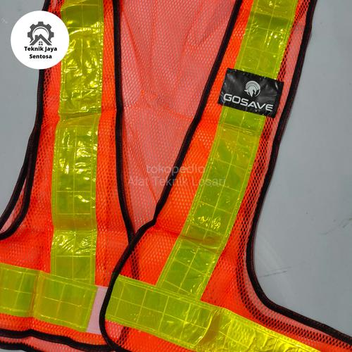 Jual Rompi Proyek V Gosave Safety Vest Rompi Jaring Orange Scotlite ...