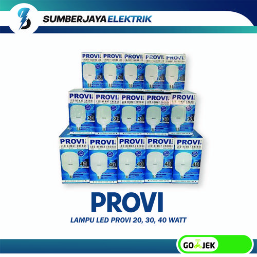 Jual LAMPU LED T BULB PROVI BOHLAM 20, 30, 40 WATT BERGARANSI 1 TAHUN ...