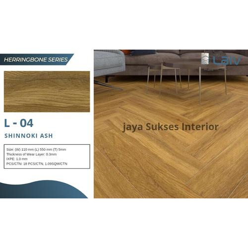 Jual Lantai Spc Laiv Herringbone Tebal 5mm L04 Warna Kayu Natural / box ...
