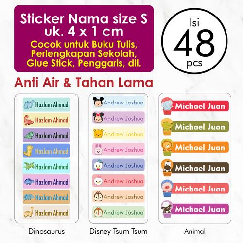 Jual Label Nama Anak Sticker Nama Custom Waterproof Tahan Air - WARNA ...