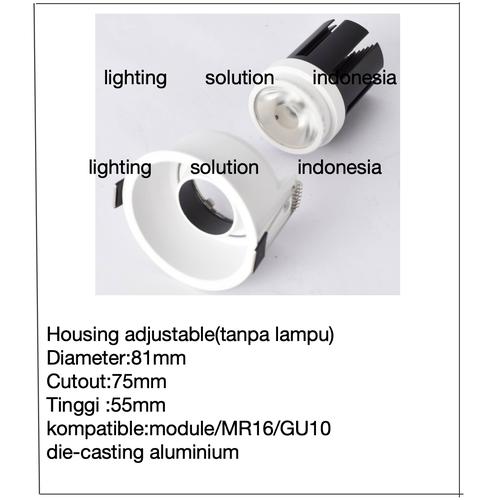 Jual housing kap module spotlight mewah adjustable full white sudut ...