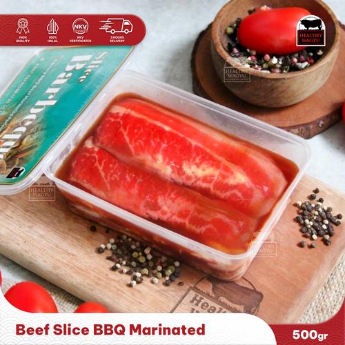 Jual Beef Slice BBQ Marinated Daging Slice Marinasi rasa BBQ 500gr ...