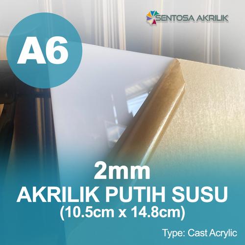 Jual Akrilik lembaran A6 2mm putih susu potongan 10.5x14.8cm - Kab ...