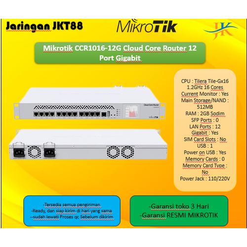 Jual Mikrotik CCR1016-12G Cloud Core Router 12 Port Gigabit - Jakarta ...
