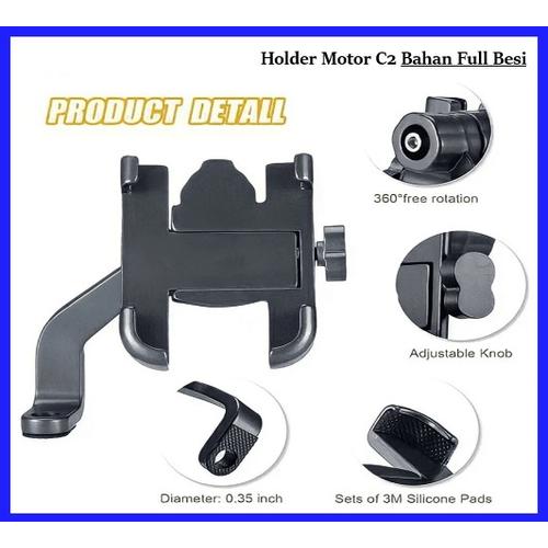 Jual Holder Hp Motor Full Besi Spion Full Alumunium Dudukan Penahan HP HM20 - Jakarta Barat ...