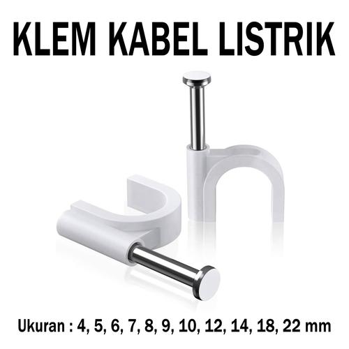Jual Klem Kabel Listrik 10mm 9mm 8mm 18mm Putih Paku Beton 1 Kotak ...