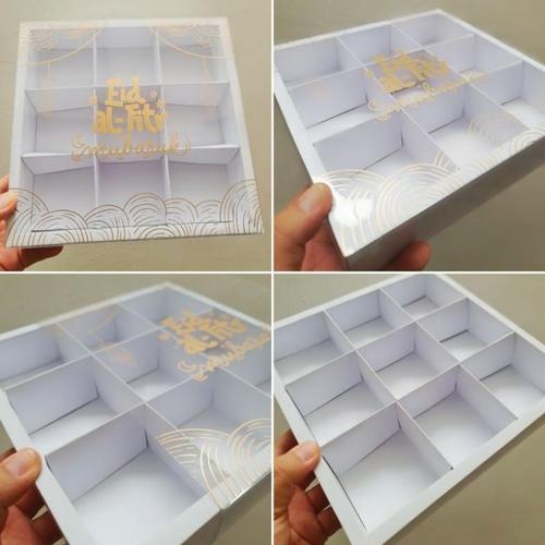 Jual Dus Mika Idul Fitri Sekat 9 uk. 7.3x7.3 cm " EID AL FITR " PUTIH ...