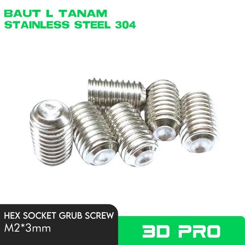 Jual M2x3 Hex Socket Grub Screw / Baut Tanam Stainless Steel M2 x 3 - Kota Tangerang - 3D PRO ...