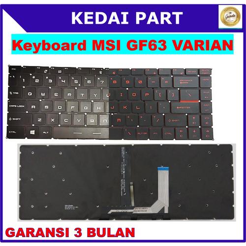 Jual Keyboard MSI GF63 GF63-8RC GF63 8RC GF638RC GF63-8RD P65 Red White ...