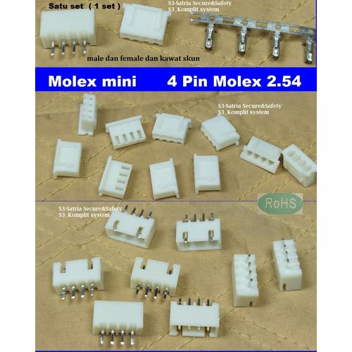 Jual molex mini 4Pin 2,54 molek 2,54mm header 4 Pin Jst XH 2.54 mm ...