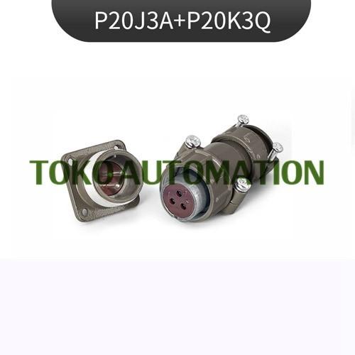 Jual aviation plug 3 Core 25A connector P20K3Q P20J3A 3 pin kit SF11 ...