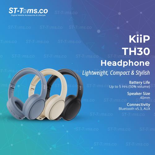 Jual KiiP TH30 TH 30 Over-Ear Bluetooth Headphone With AUX Low Latency ...