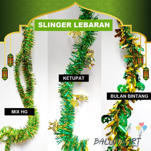 Jual Slinger Bulan Bintang Hijau/Idul Fitri/Hiasan Lebaran/Dekorasi ...