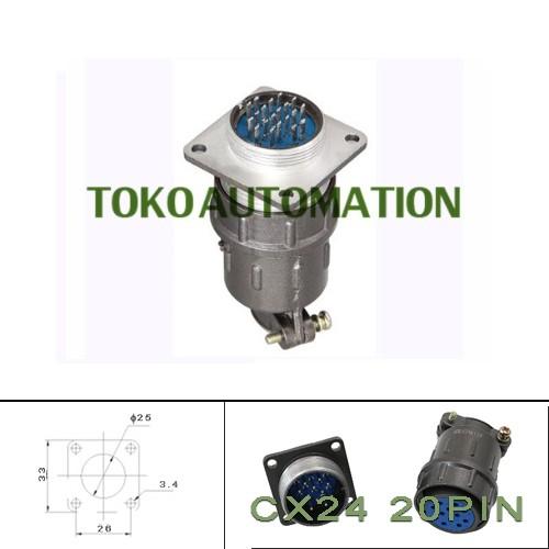 Jual circular Konektor CX24 24mm 20 Pin Aviation connector plug socket SF03 - Jakarta Utara ...