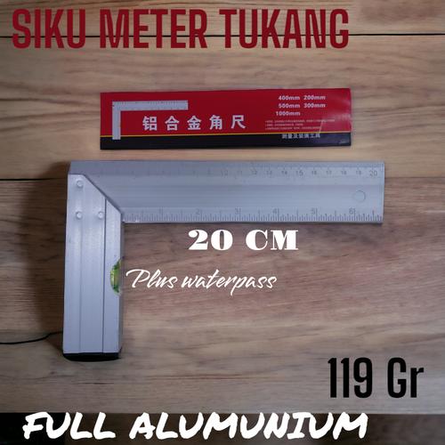 Jual SIKU METER TUKANG ALUMUNIUM FULL 20CM PLUS WATERPASS S2540 ...