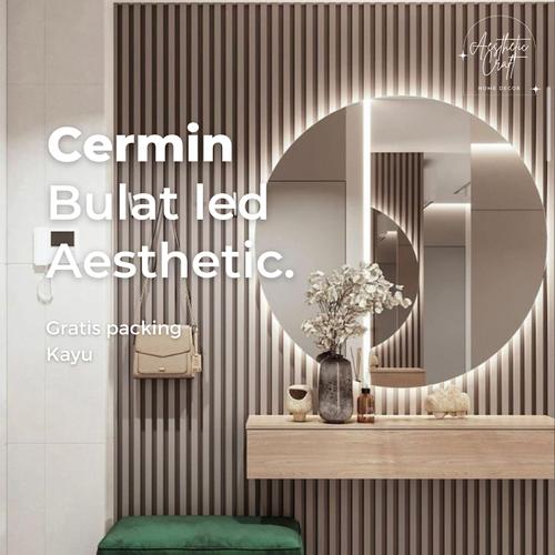 Jual Cermin Kaca LED Bulat Dinding Aesthetic - Warm, D30 Touchscreen ...
