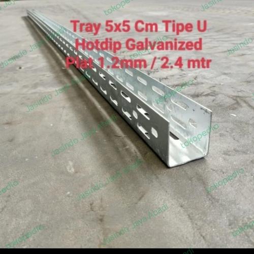 Jual Cable Tray 5x5 Cm type.U Hotdip plat 1.2mm / Panjang 2.4 mtr ...