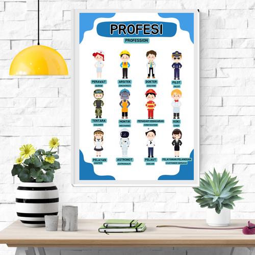 Jual Poster Edukasi anak Estetik edisi mengenal macam macam profesi ...
