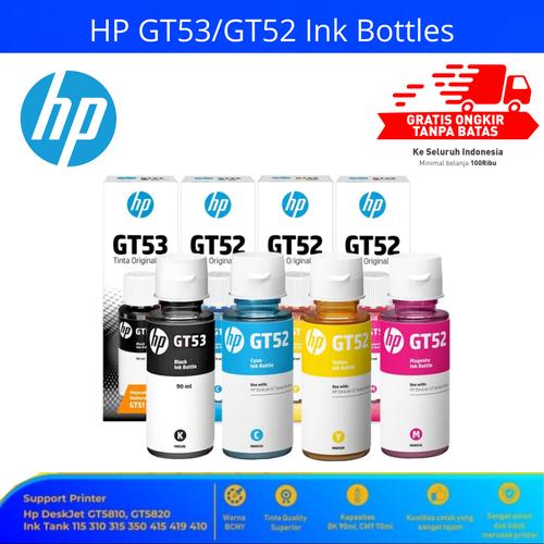 Jual Paket 1SET Tinta HP GT51/ GT53 & GT52 Black Color Original All ...