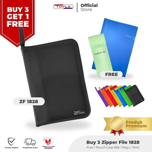 Jual Zipper File 1828 Map Dokumen TOPLA dengan Resleting ukuran Folio ...