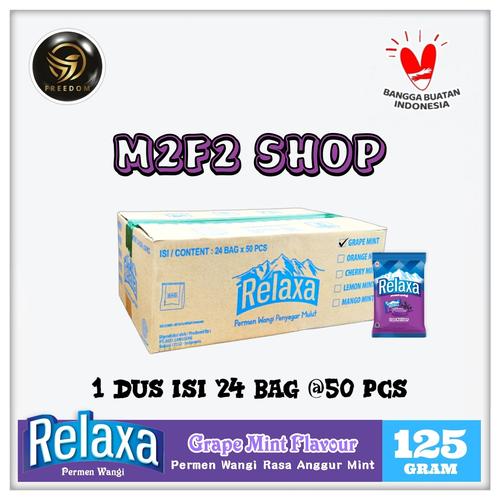 Jual Permen Relaxa Grape Mint Flavor | Anggur - 125 gr (Harga Karton ...
